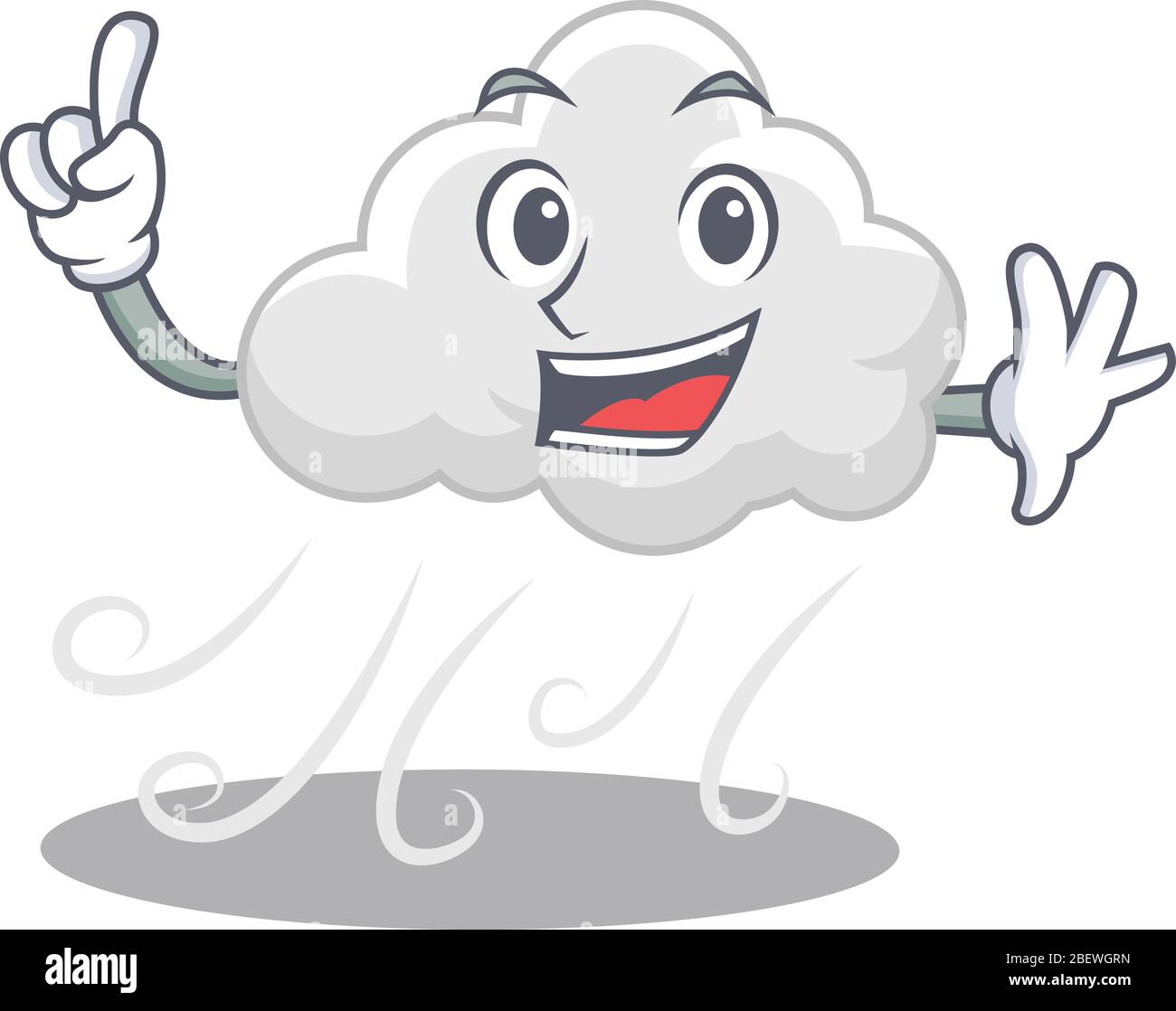 Cloudy windy mascot character design with one finger gesture Stock ...