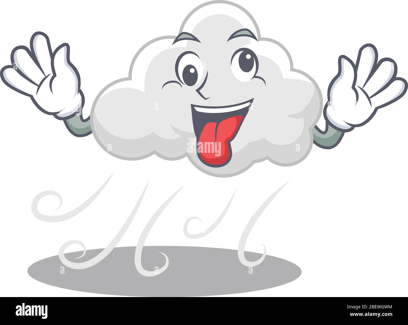 A cartoon design of cloudy windy having a crazy face Stock Vector Image ...