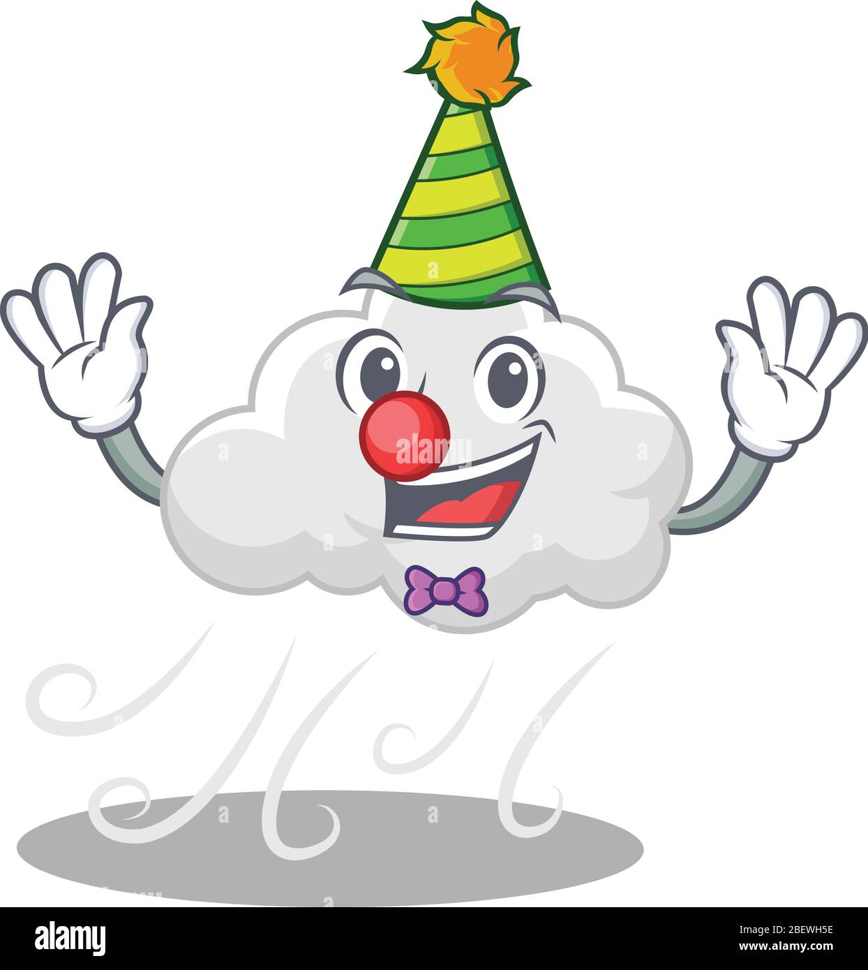 cartoon character design concept of cute clown cloudy windy Stock ...