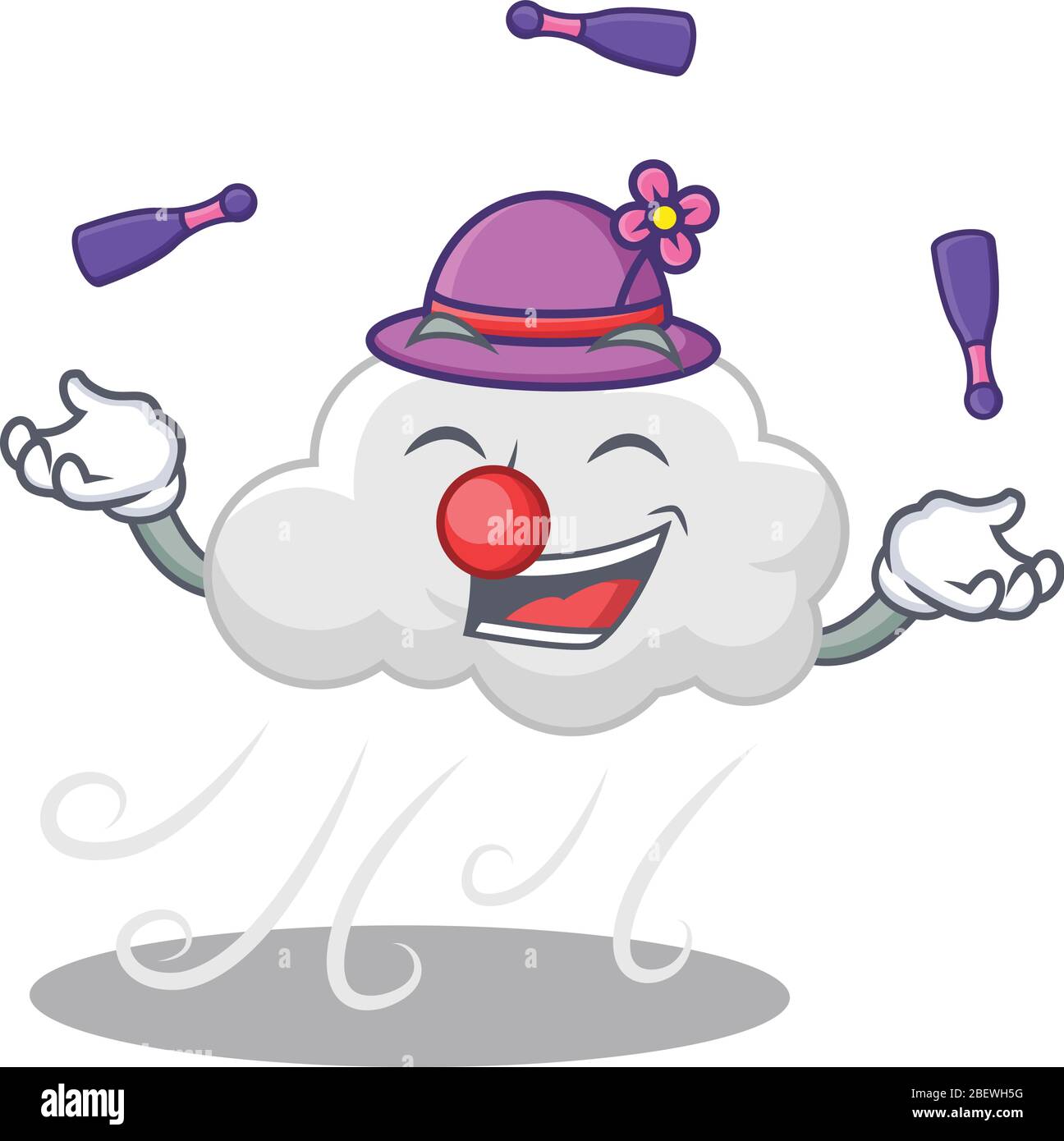 An attractive cloudy windy cartoon design style playing juggling Stock ...
