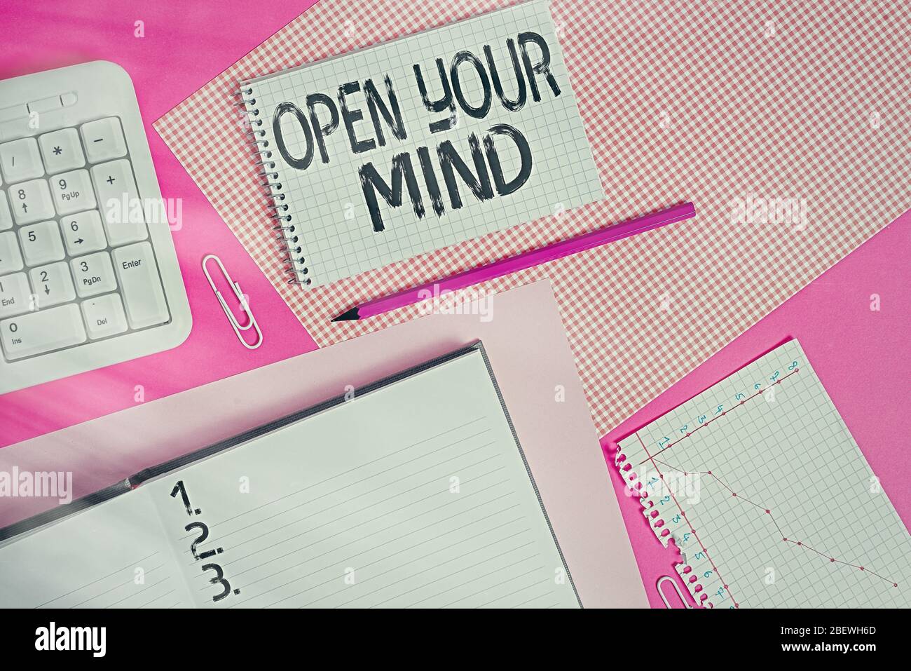 Word writing text Open Your Mind. Business photo showcasing to be able ...