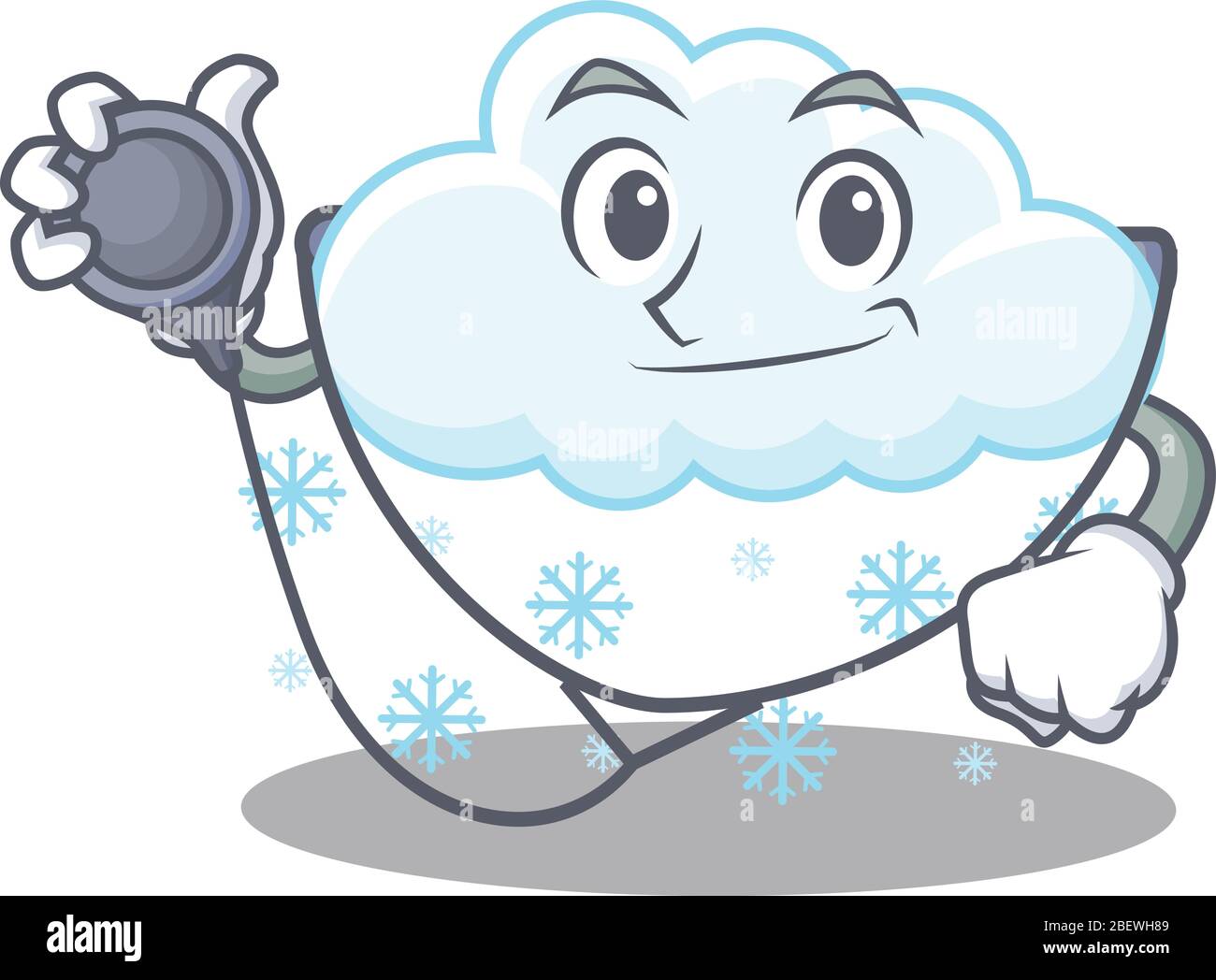 Snowy cloud in doctor cartoon character with tools Stock Vector Image ...
