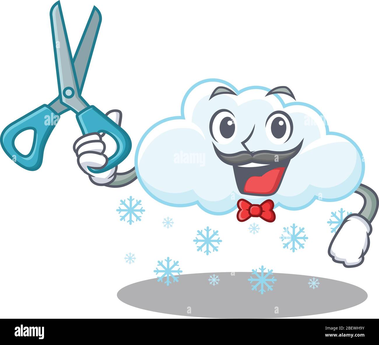 Sporty snowy cloud cartoon character design with barber Stock Vector ...