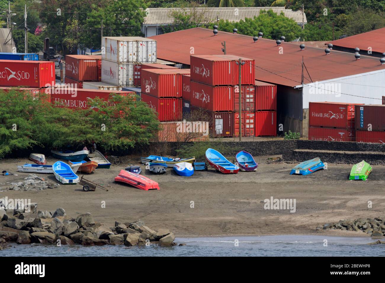 Container Port, Puerto Corinto, Chinandega Department, Nicaragua ...