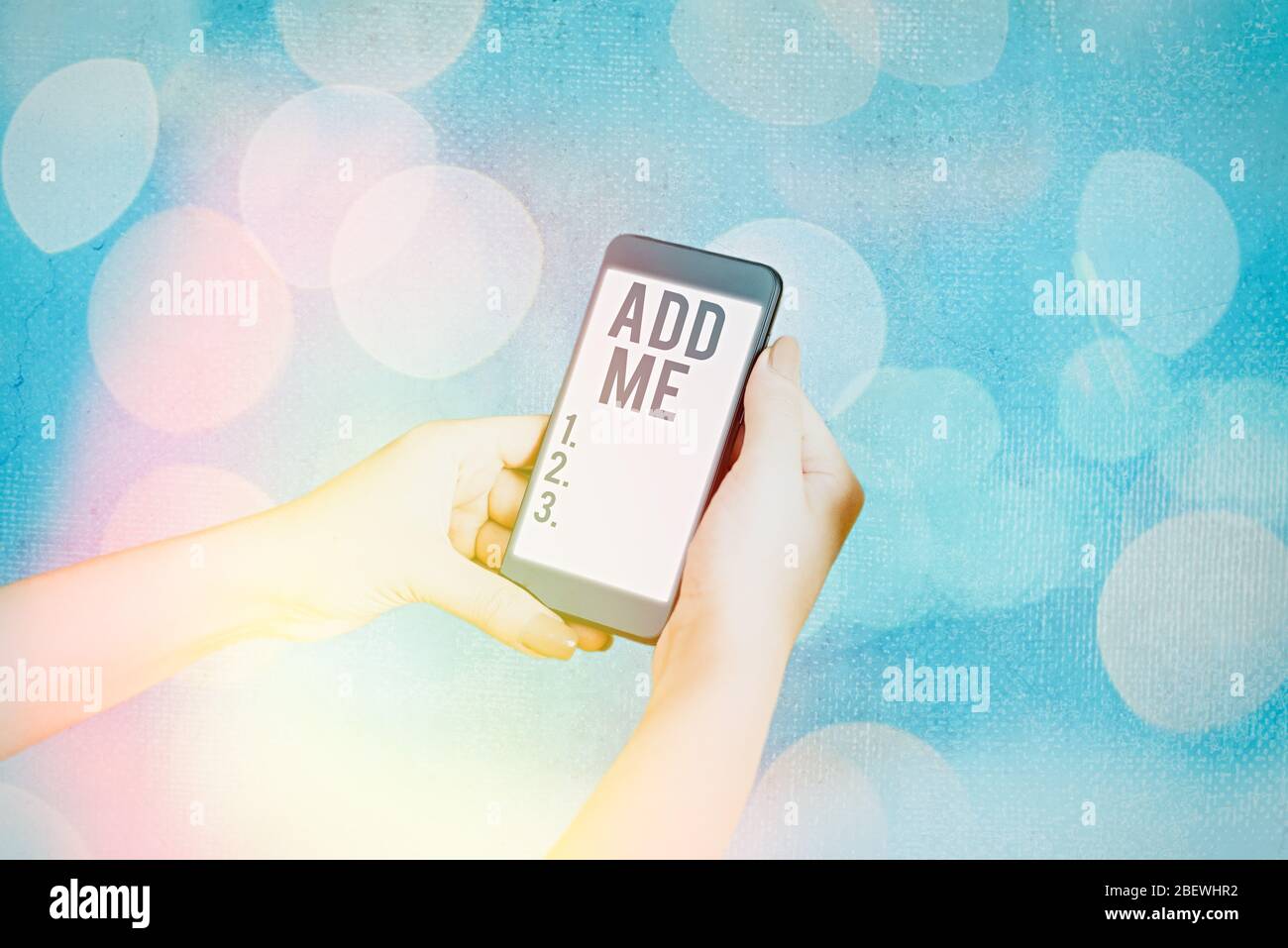 Handwriting text Add Me. Conceptual photo asking someone to add oneself ...