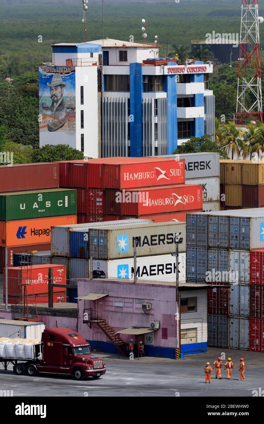 Container Port, Puerto Corinto, Chinandega Department, Nicaragua ...