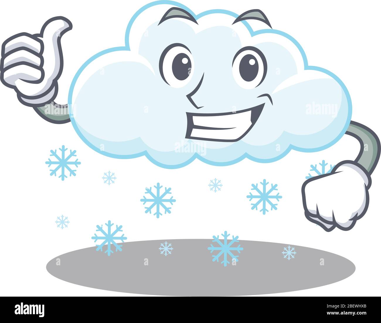 Snowy cloud cartoon character design making OK gesture Stock Vector ...