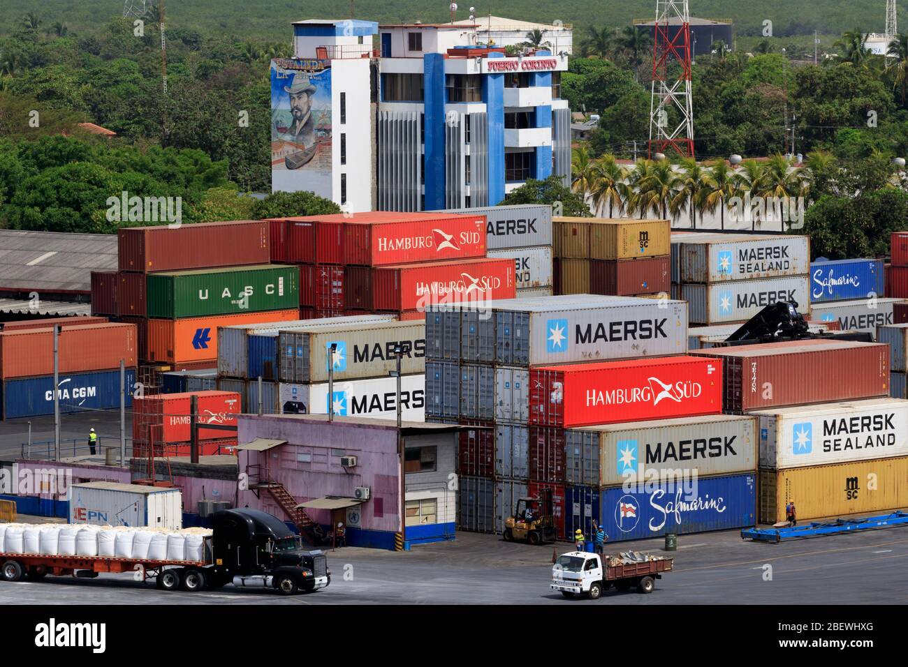 Container Port, Puerto Corinto, Chinandega Department, Nicaragua ...