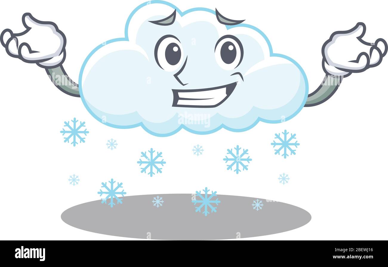 A picture of grinning snowy cloud cartoon design concept Stock Vector ...