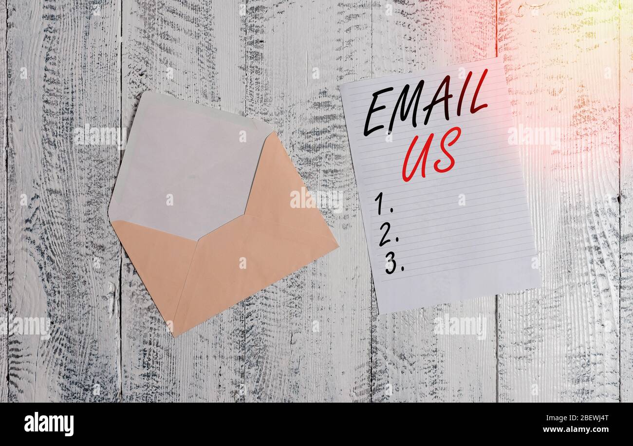 Handwriting text Email Us. Conceptual photo Sending a commercial ...
