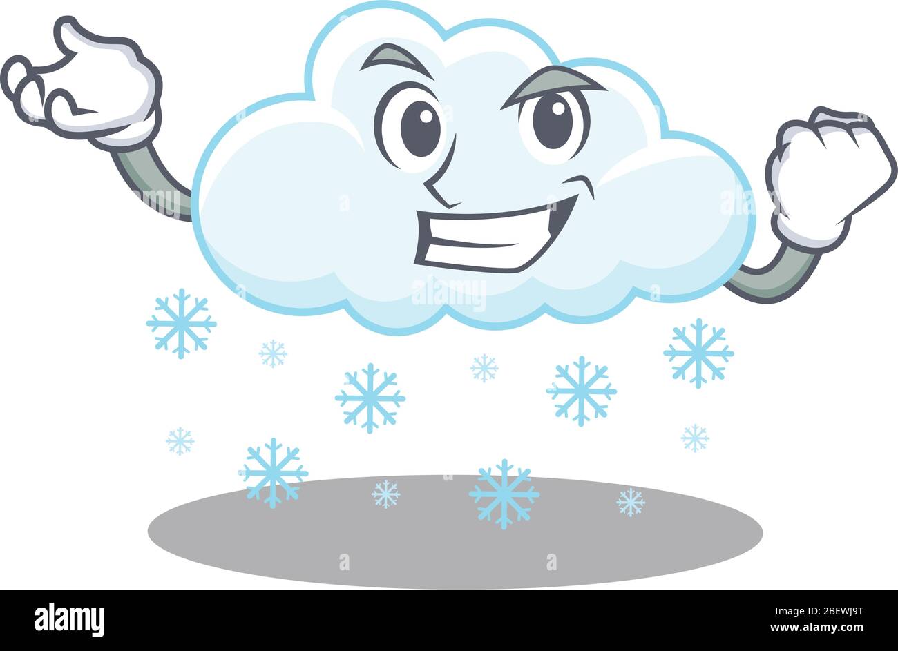 A dazzling snowy cloud mascot design concept with happy face Stock ...