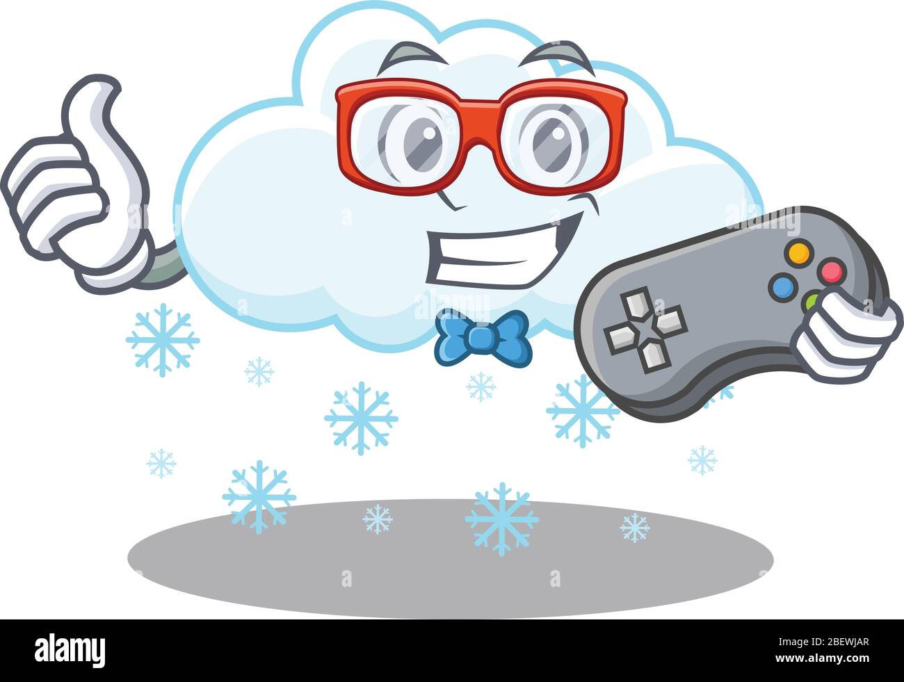 Mascot design concept of snowy cloud gamer using controller Stock ...