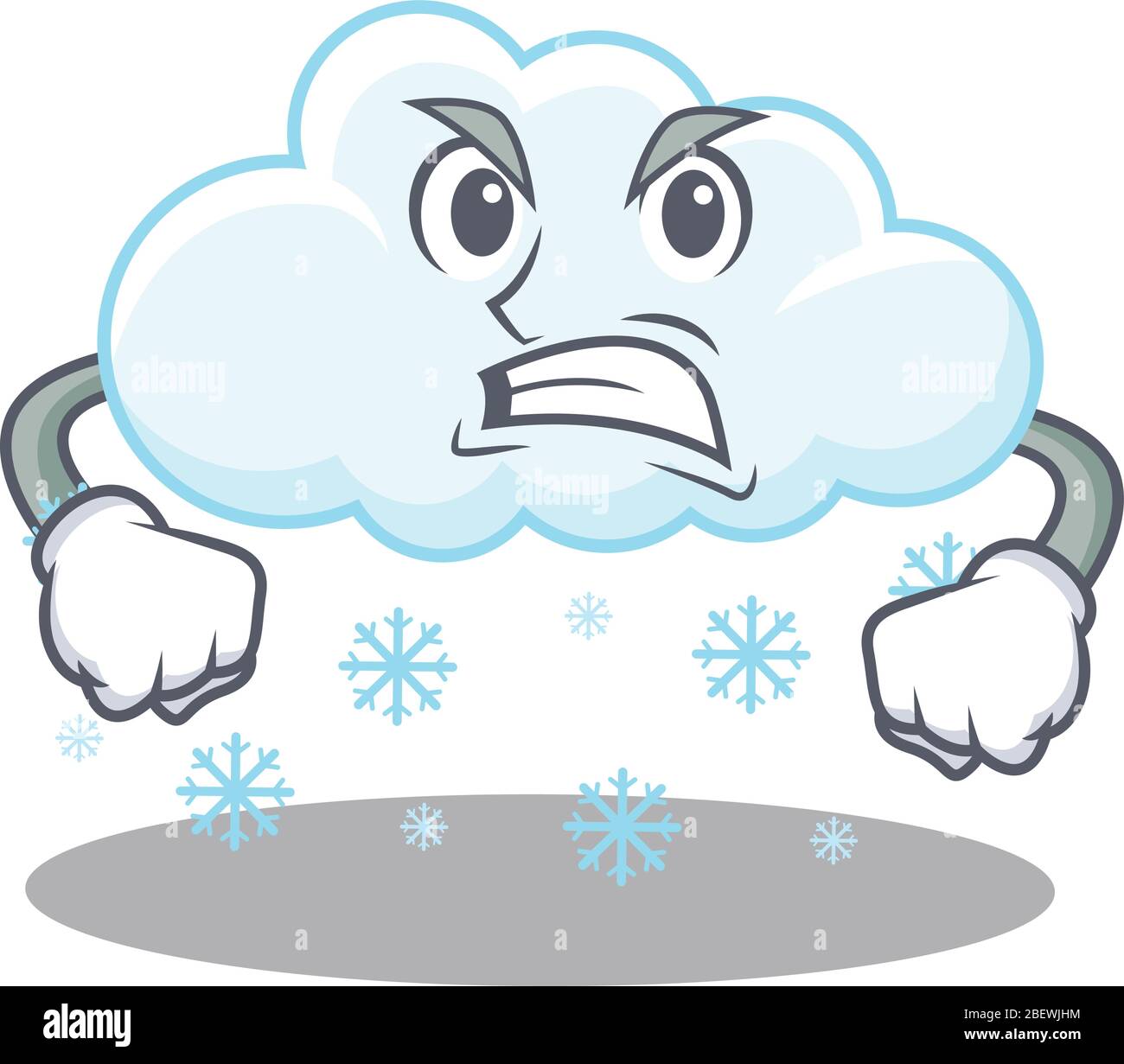 Mascot design concept of snowy cloud with angry face Stock Vector Image ...