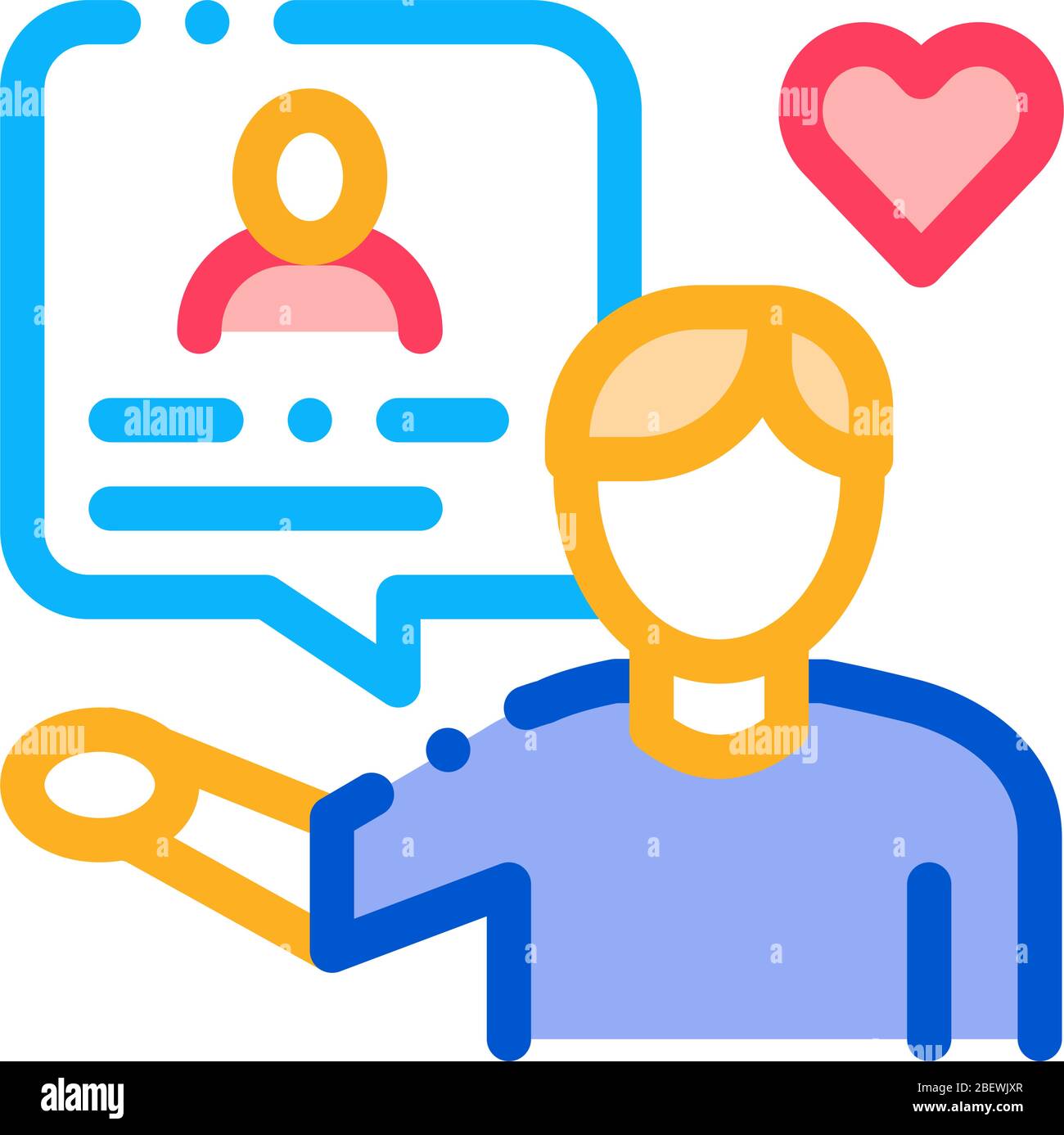 conversation about loved one icon vector outline illustration Stock ...