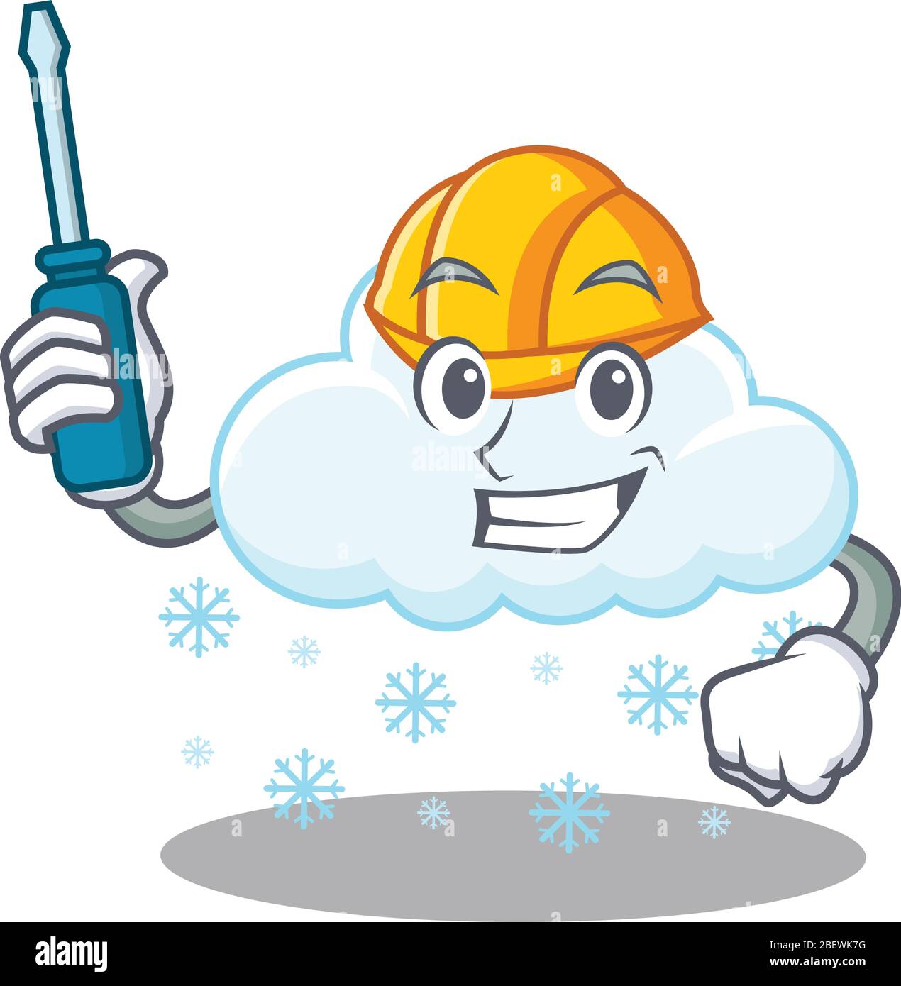 cartoon character of snowy cloud worked as an automotive Stock Vector ...