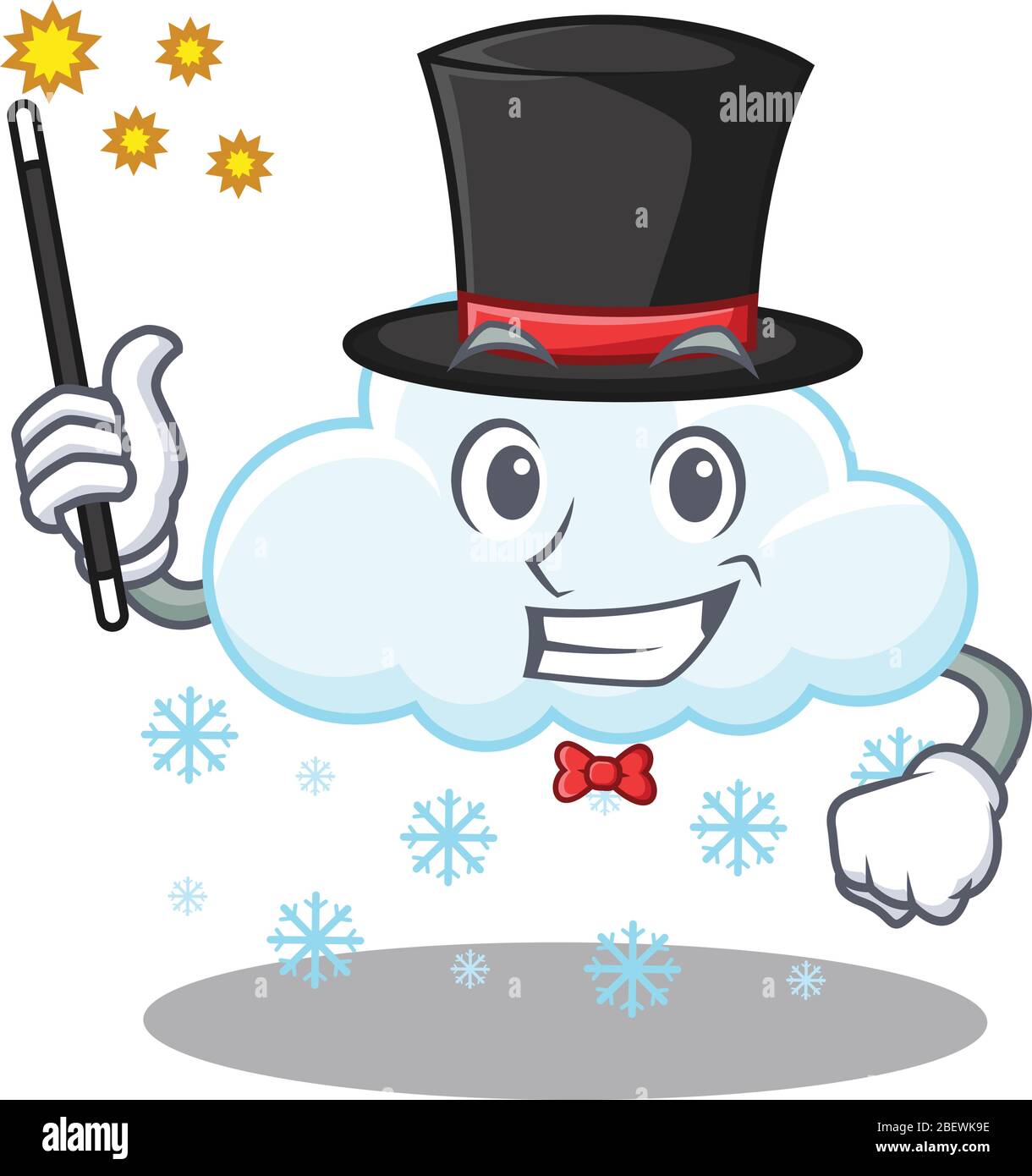 An attractive Magician of snowy cloud cartoon design Stock Vector Image ...