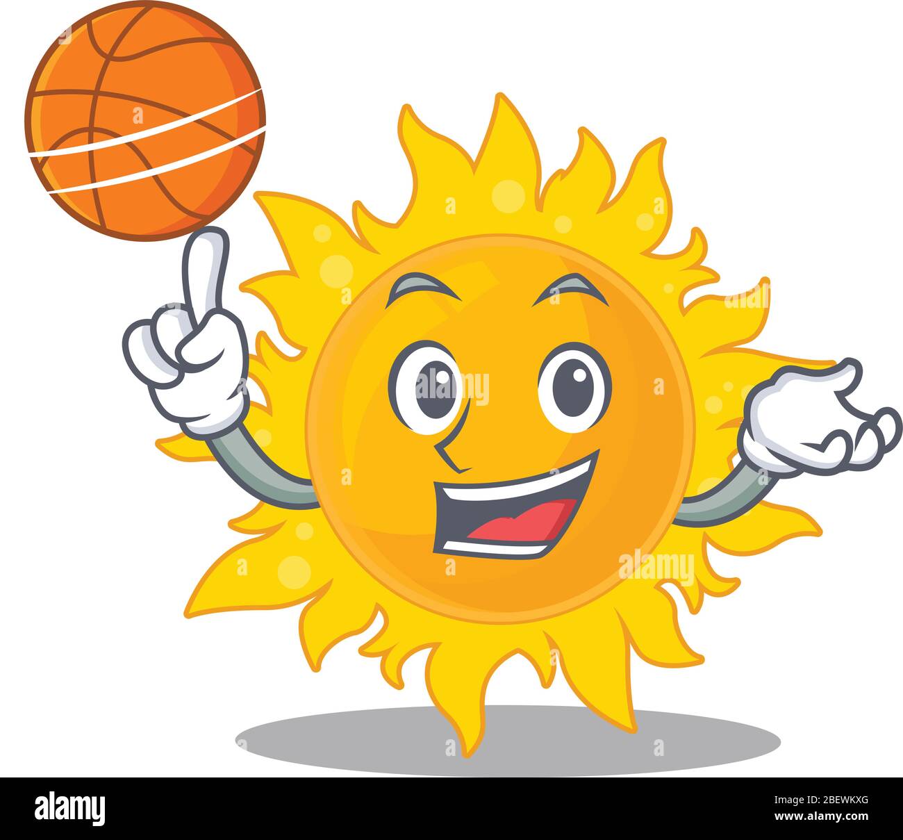Gorgeous summer sun mascot design style with basketball Stock Vector ...