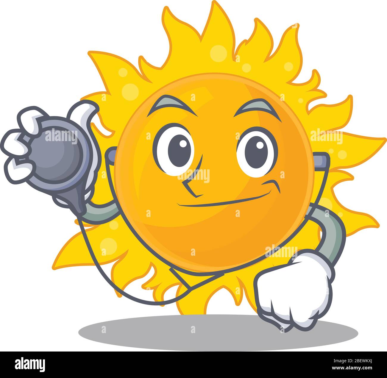 Summer sun in doctor cartoon character with tools Stock Vector Image ...