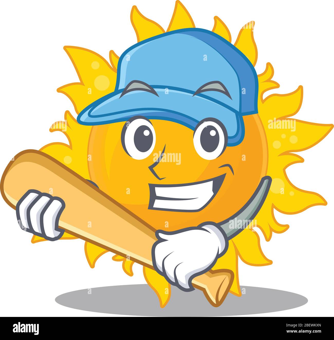 Picture of summer sun cartoon character playing baseball Stock Vector ...