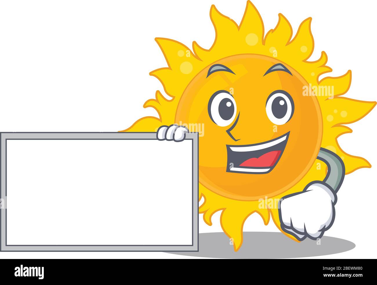 Summer sun cartoon character design style with board Stock Vector Image ...
