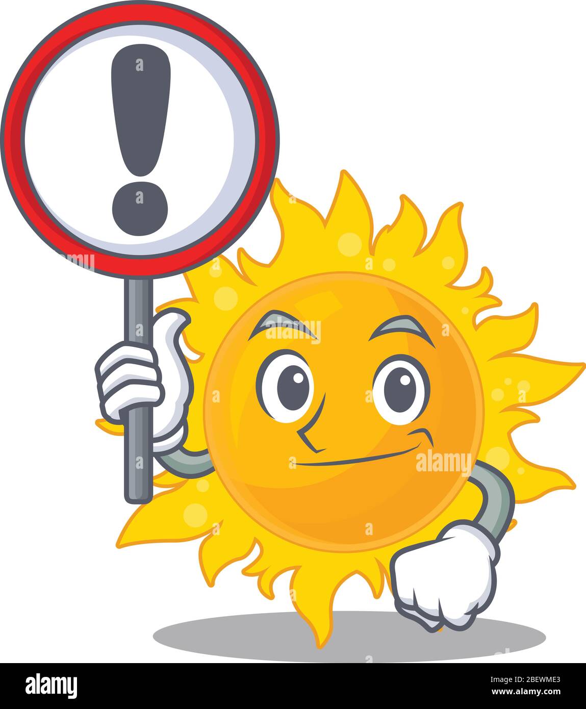 An icon of summer sun cartoon design style with a sign board Stock ...