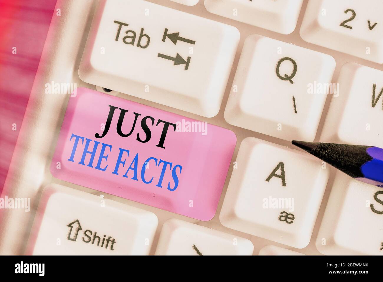 Conceptual hand writing showing Just The Facts. Concept meaning to have ...