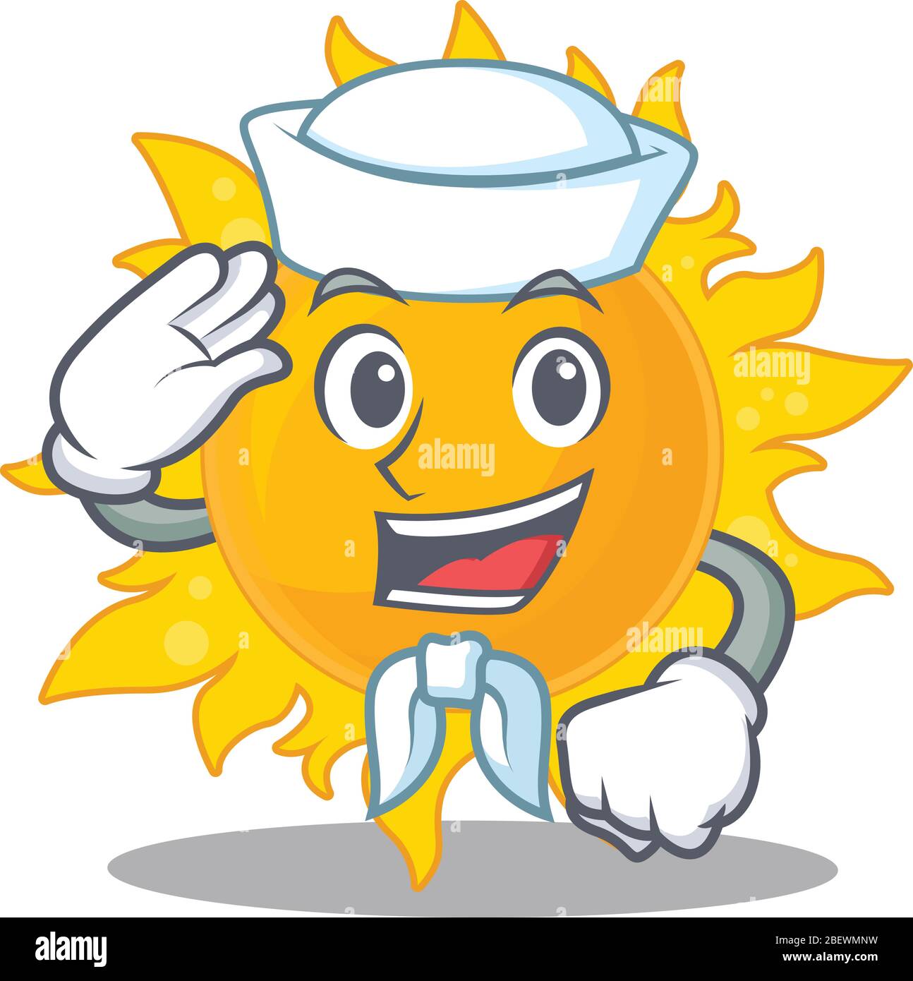 Sailor cartoon character of summer sun with white hat Stock Vector ...