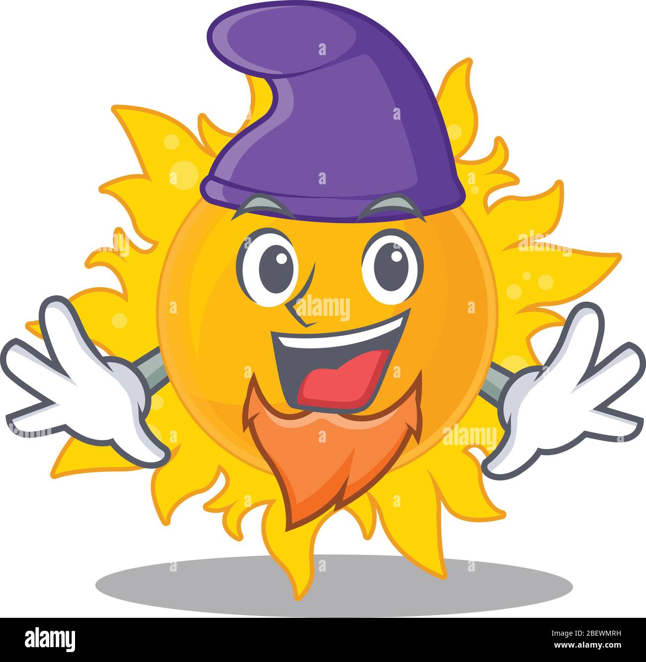 Cute picture of summer sun in Elf cartoon design Stock Vector Image ...