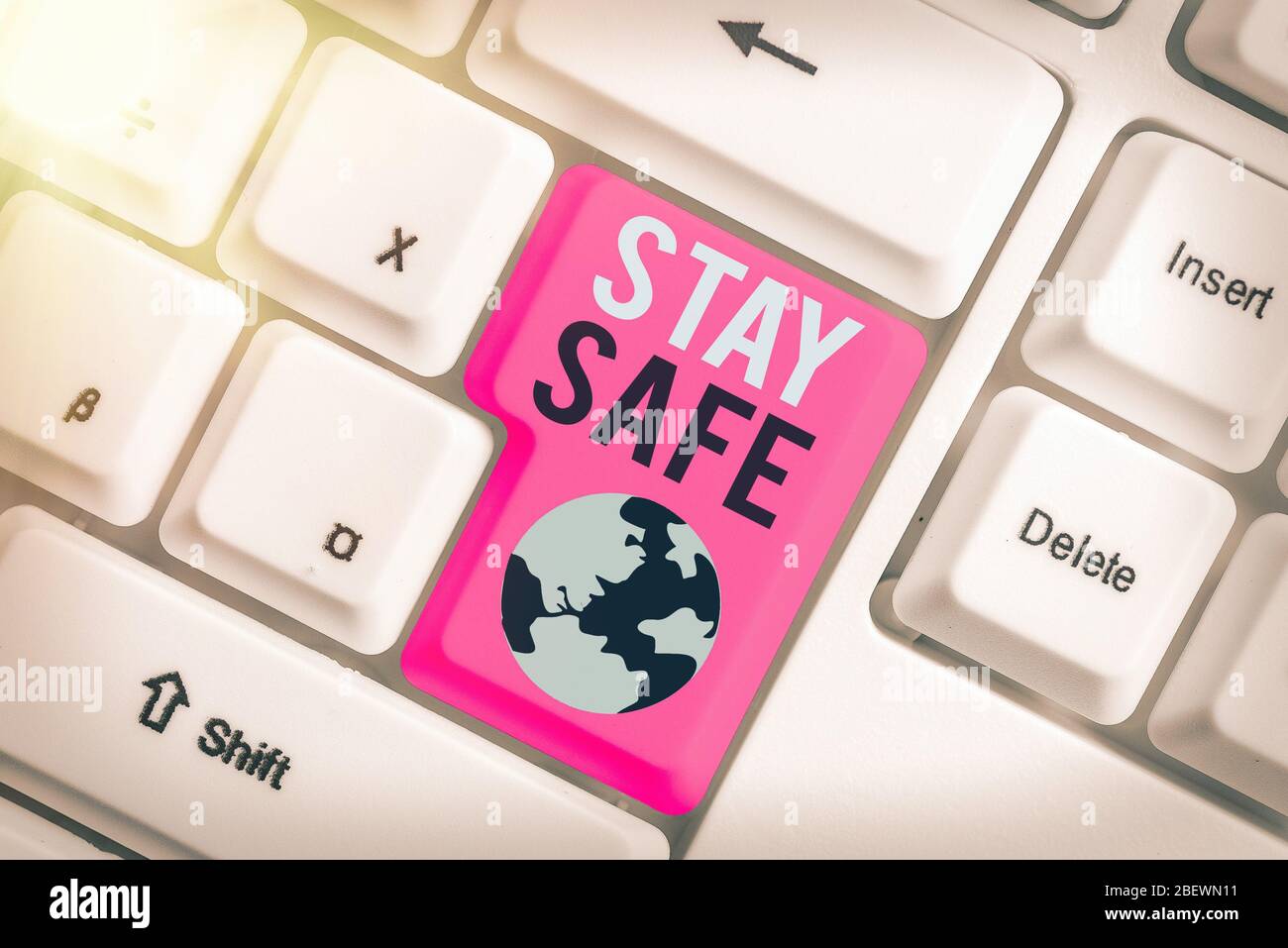 Writing note showing Stay Safe. Business concept for secure from threat ...