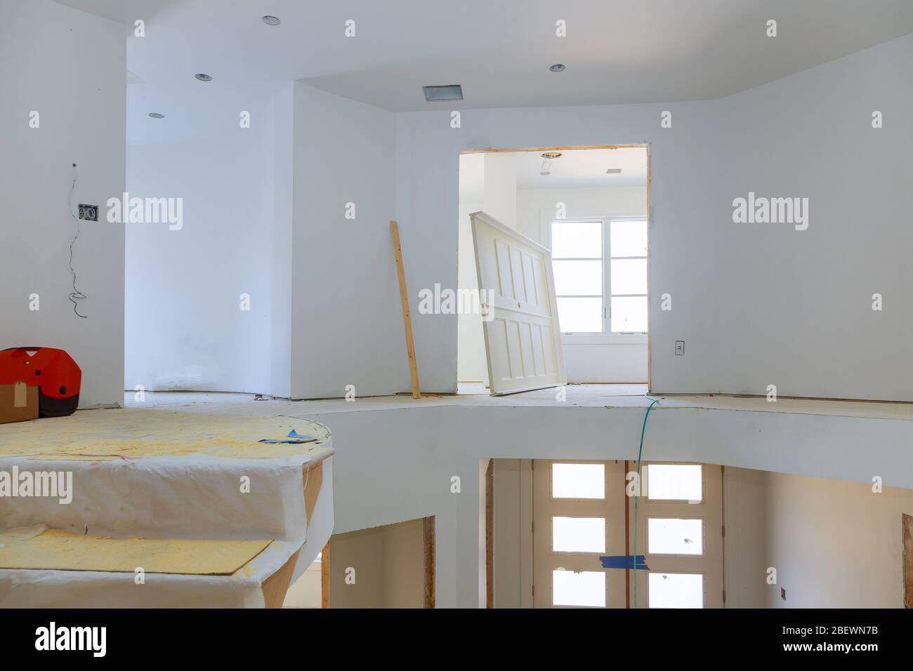 Working process of installing for door for apartment is under ...