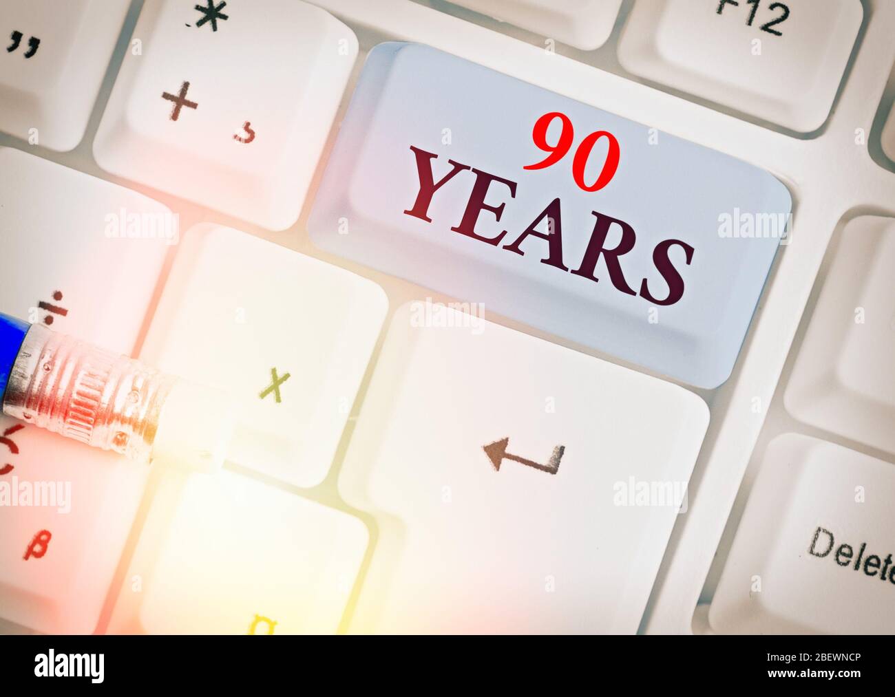 Conceptual hand writing showing 90 Years. Concept meaning Remembering ...