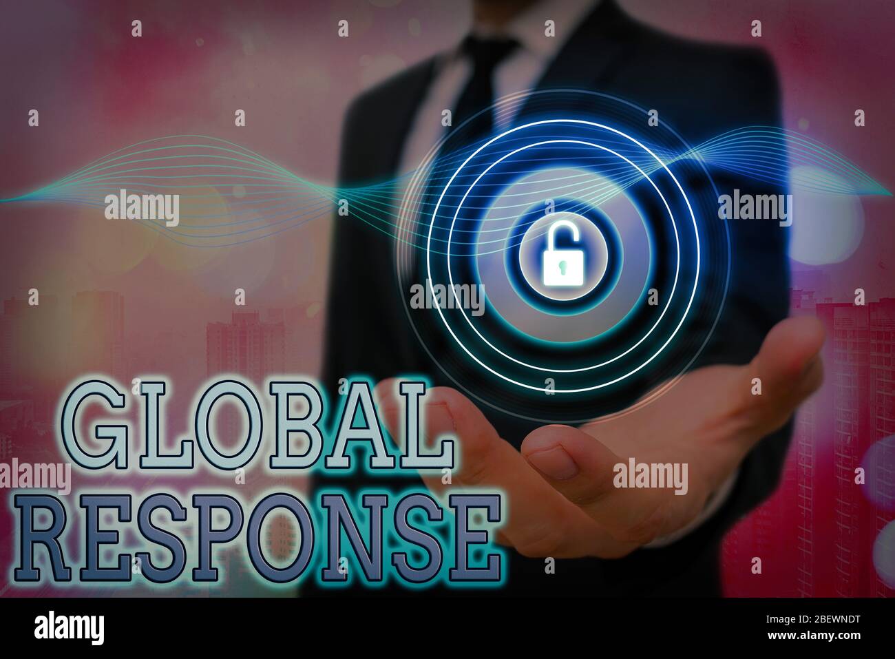 Handwriting text Global Response. Conceptual photo indicates the ...