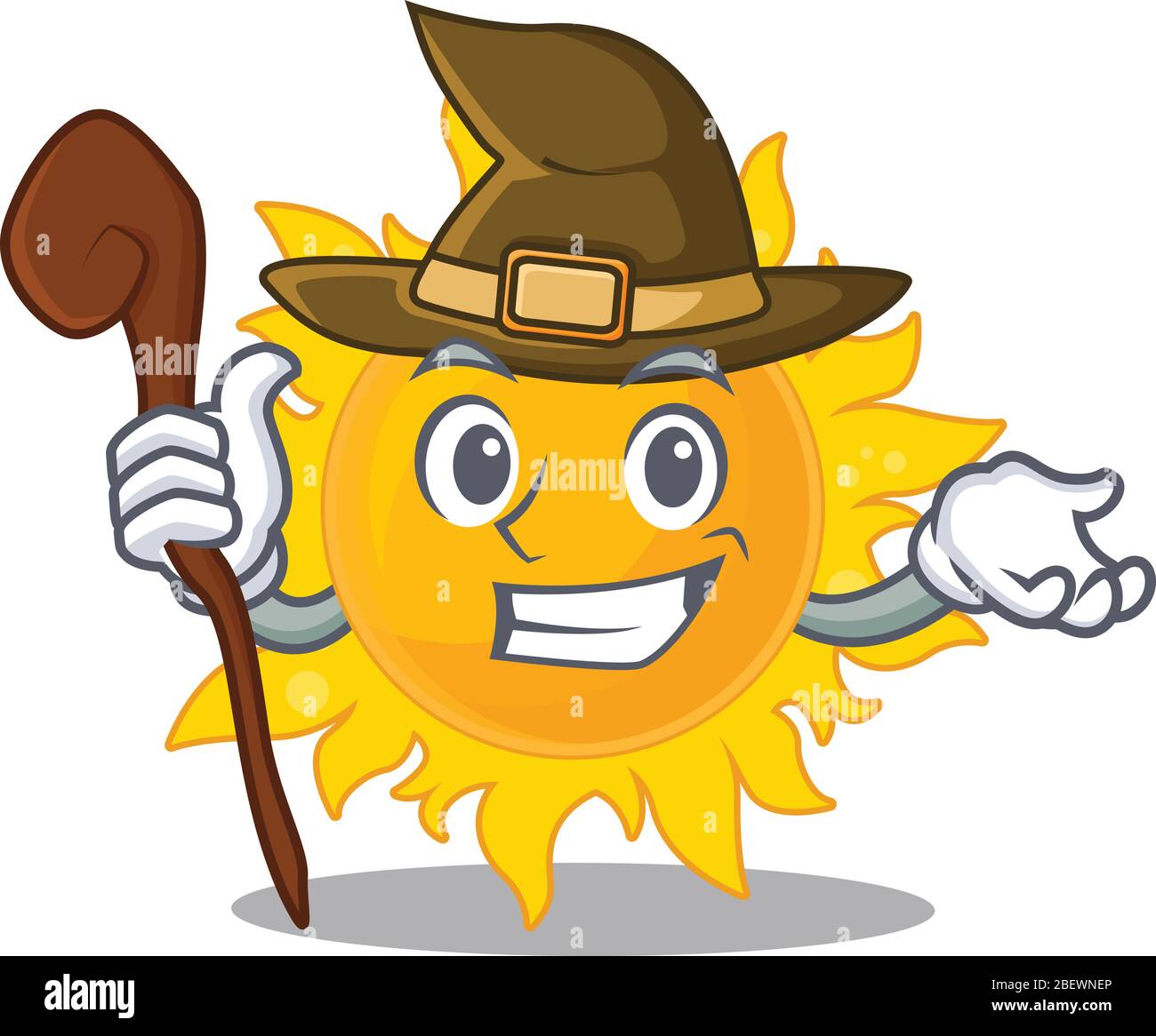 Summer sun sneaky and tricky witch cartoon character Stock Vector Image ...