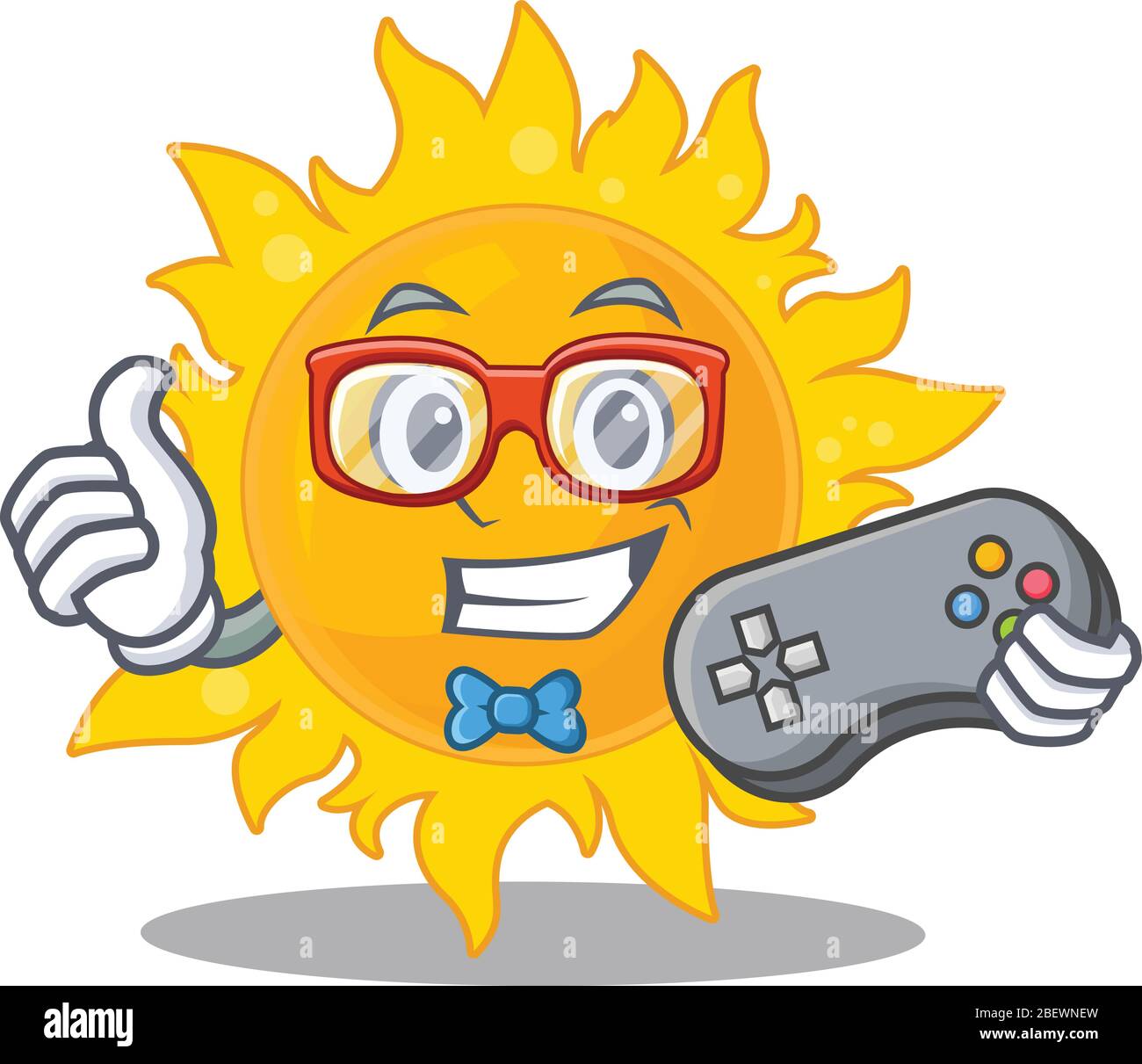 Mascot design concept of summer sun gamer using controller Stock Vector ...