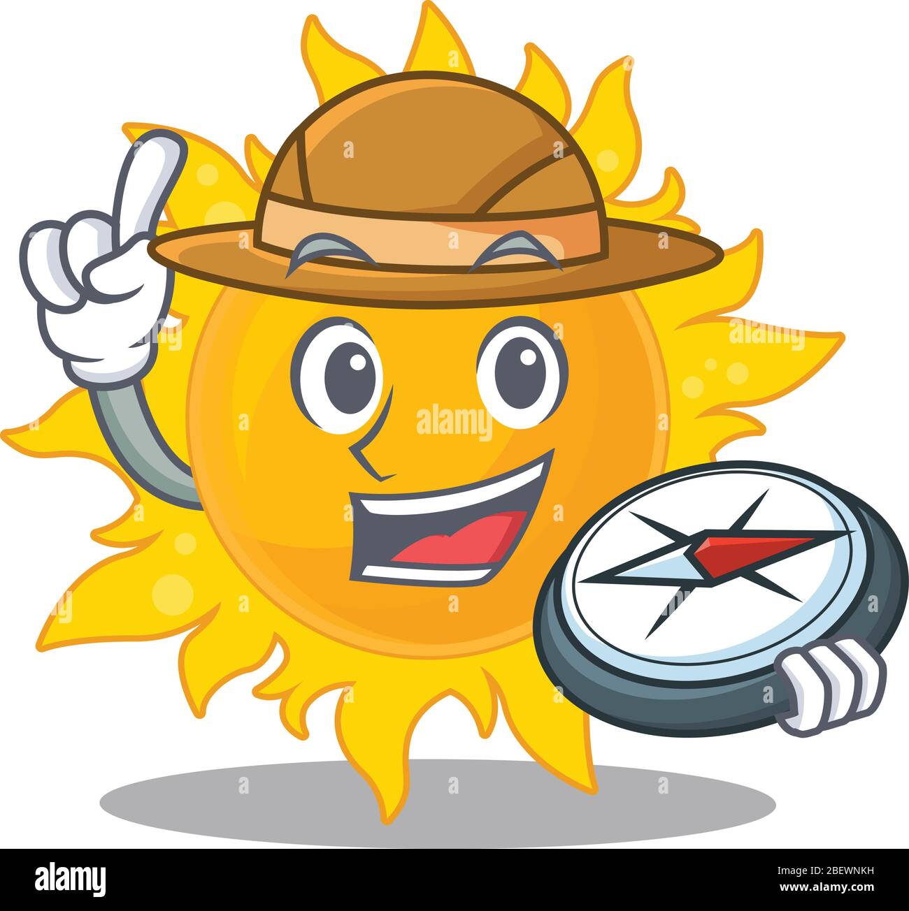 mascot design concept of summer sun explorer with a compass Stock ...
