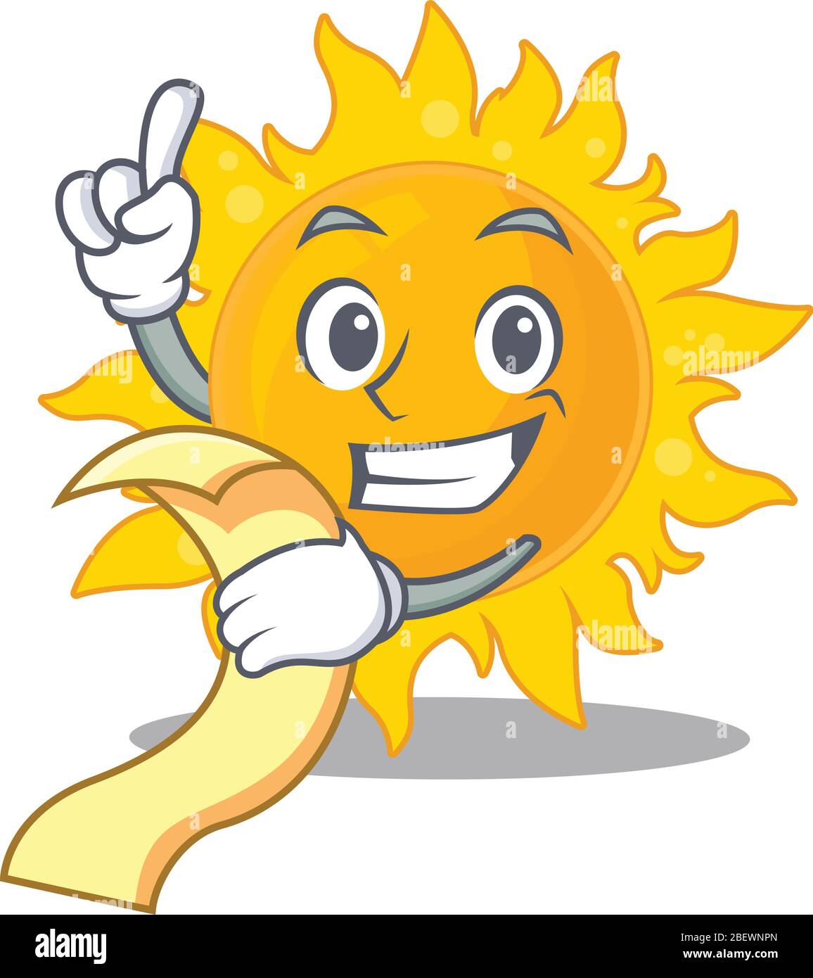 Summer sun mascot character design with a menu on his hand Stock Vector ...