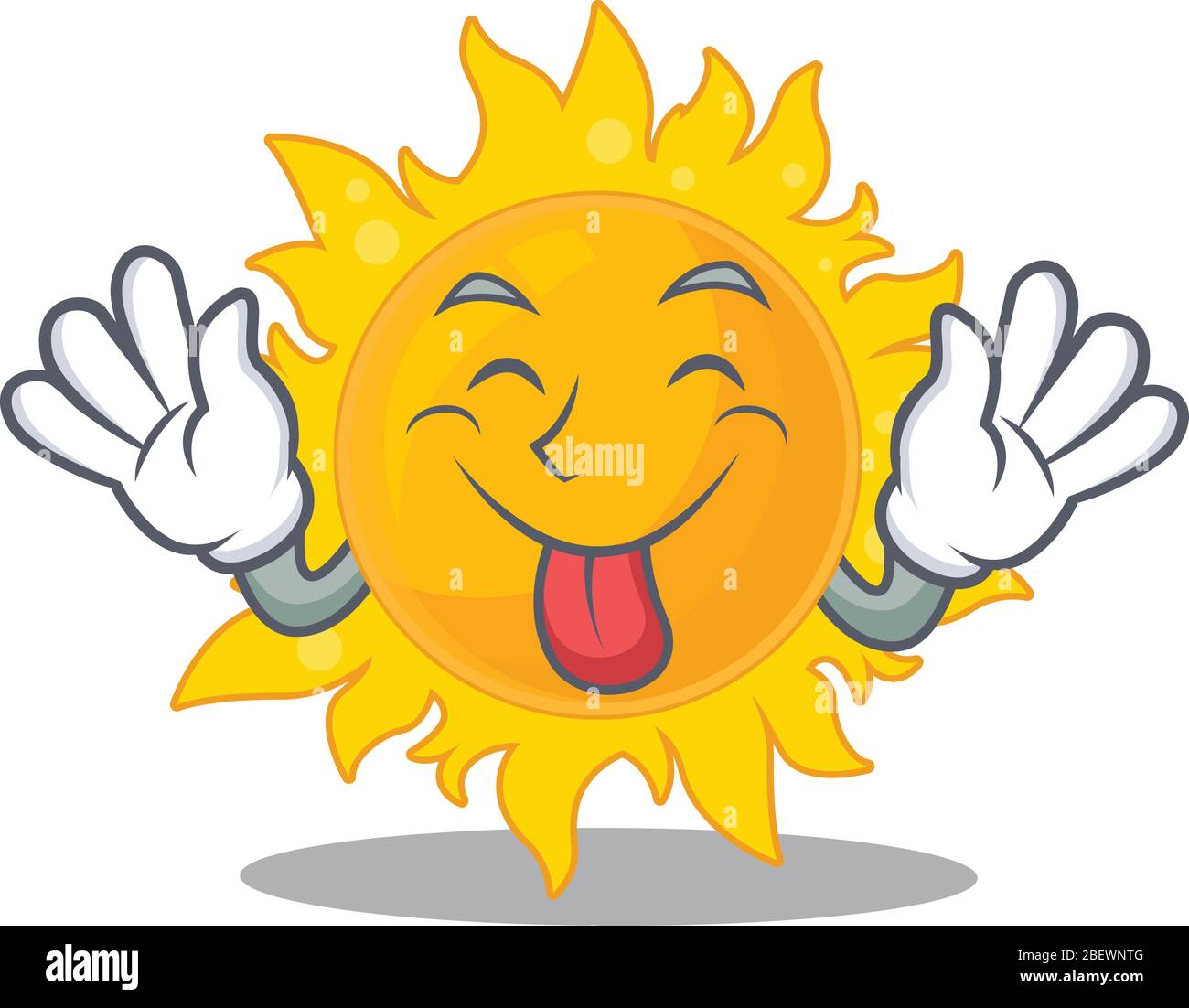 An amusing face summer sun cartoon design with tongue out Stock Vector ...