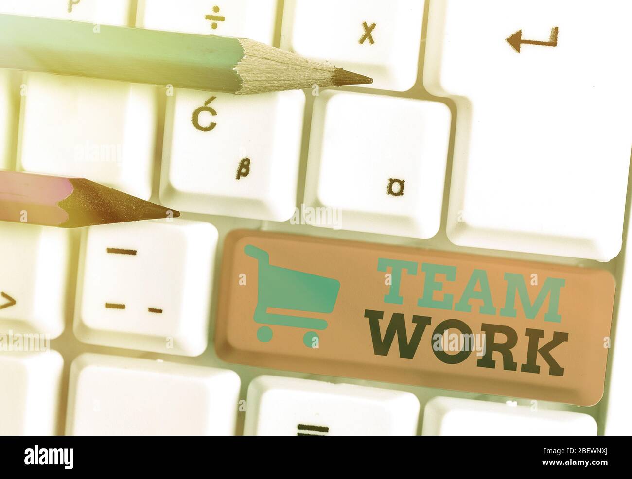 Writing note showing Team Work. Business concept for Combined action of ...