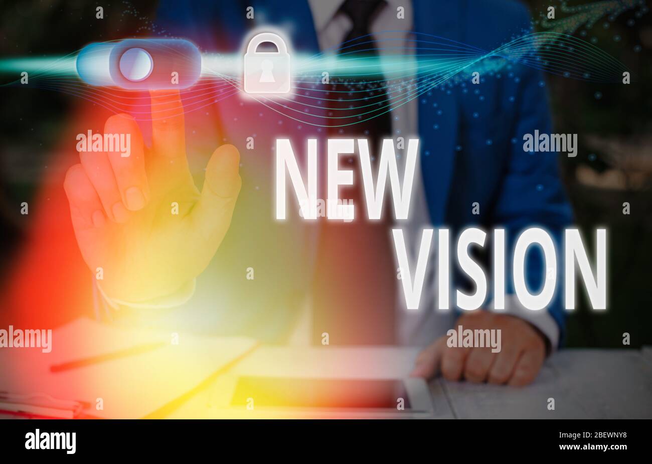Word writing text New Vision. Business photo showcasing seeing some ...