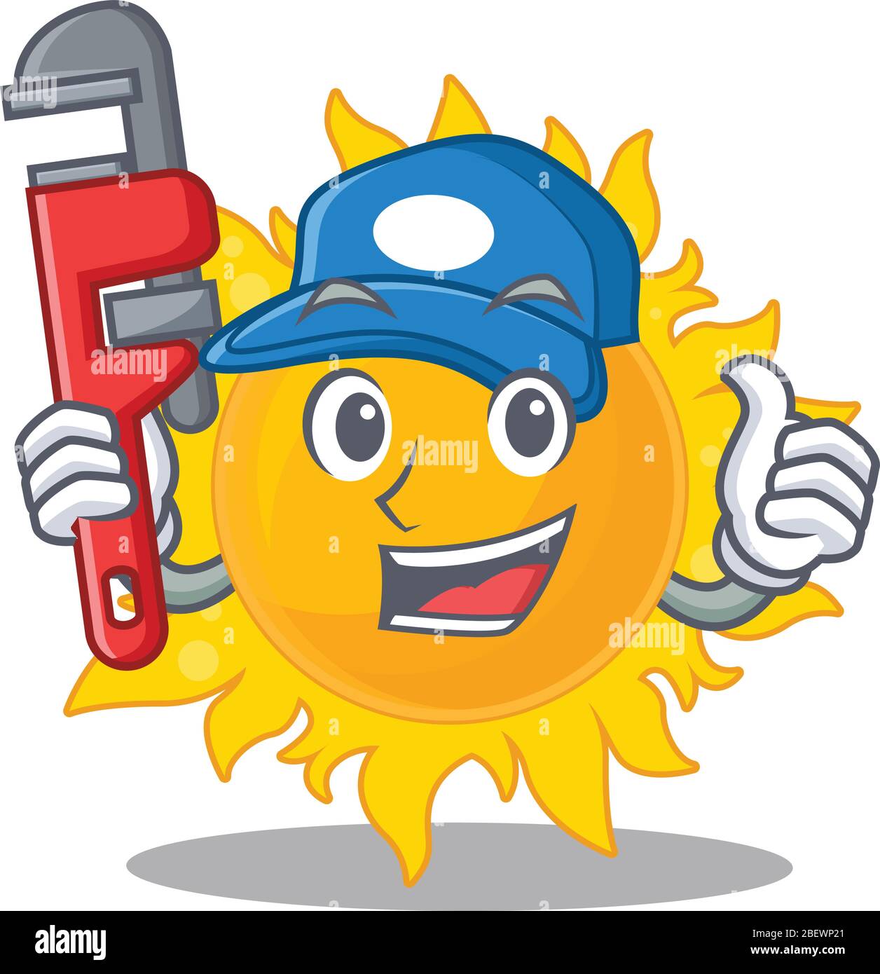 Summer sun Smart Plumber cartoon character design with tool Stock ...