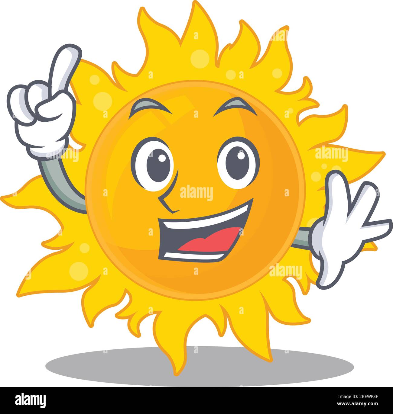 Summer sun mascot character design with one finger gesture Stock Vector ...