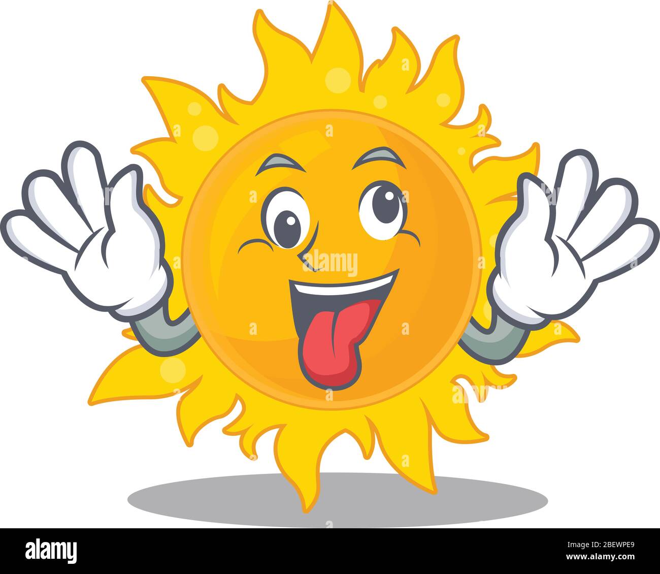 A cartoon design of summer sun having a crazy face Stock Vector Image ...