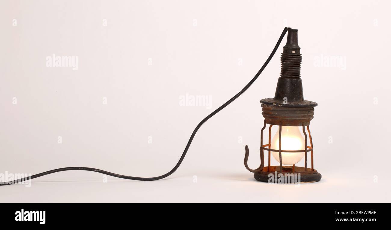 Old vintage light from the 70s, hanging on wall, isolated Stock Photo ...