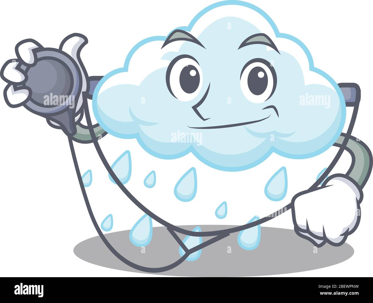 Cloudy rainy in doctor cartoon character with tools Stock Vector Image ...