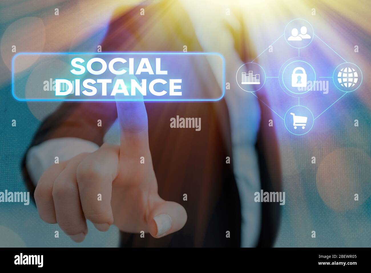 Conceptual hand writing showing Social Distance. Concept meaning degree ...