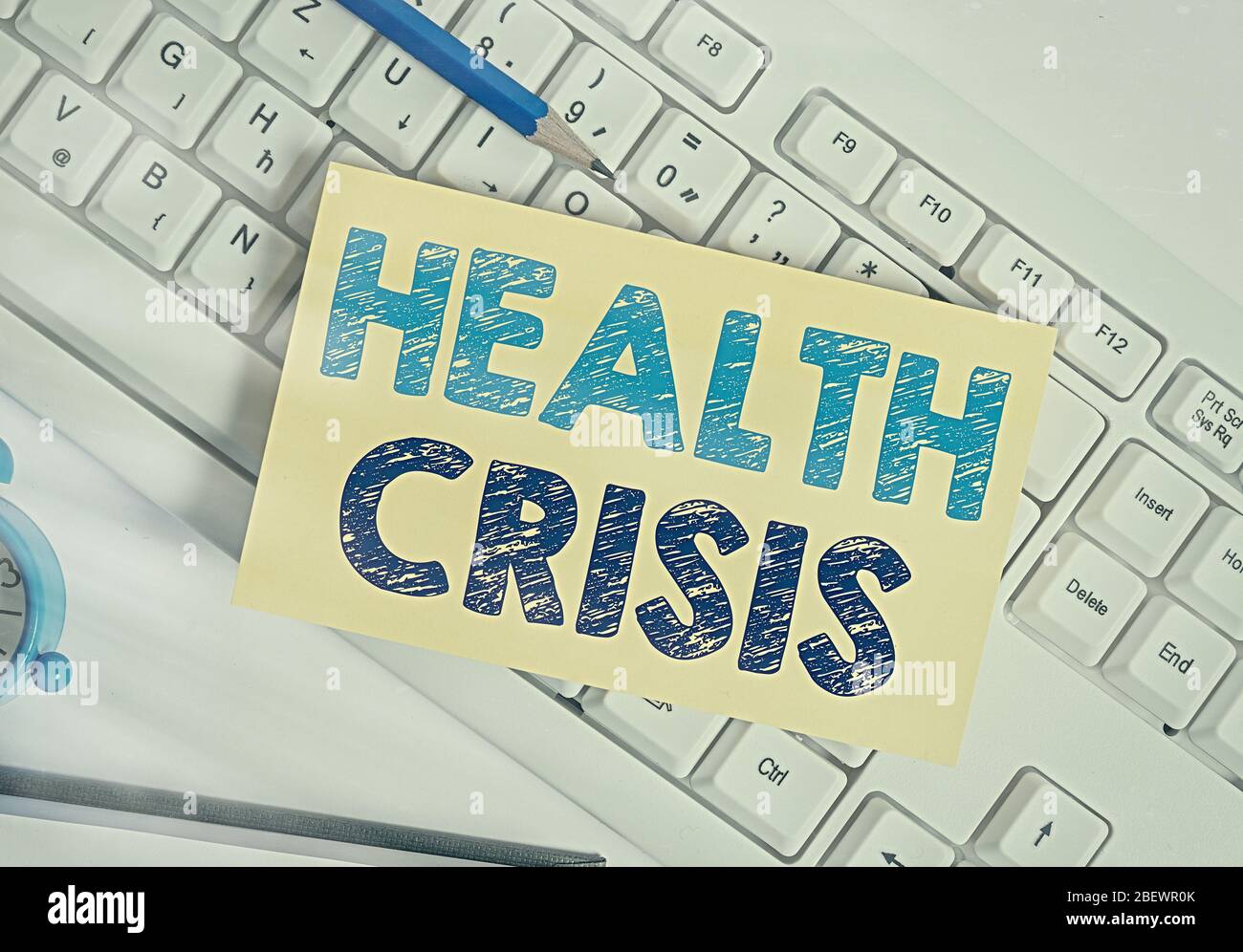 Writing note showing Health Crisis. Business concept for fitness ...