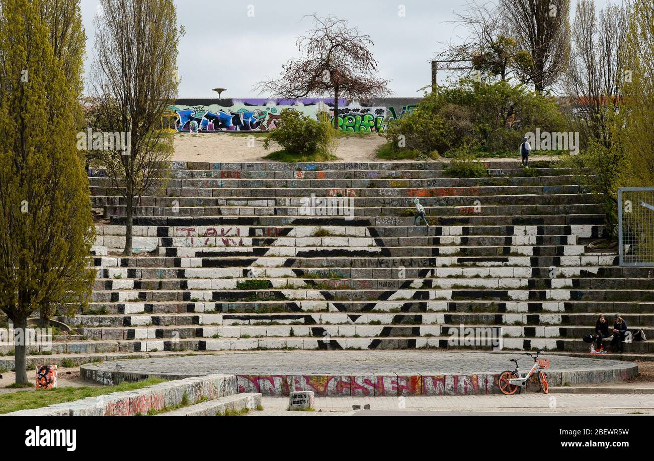 Berlin, Germany. 15th Apr, 2020. The Mauerpark with the amphitheater ...