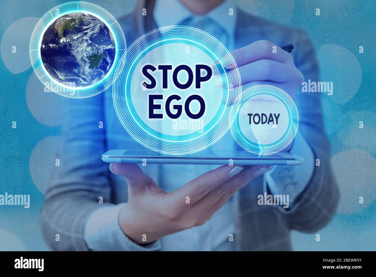 Text sign showing Stop Ego. Business photo text Control your obsession ...
