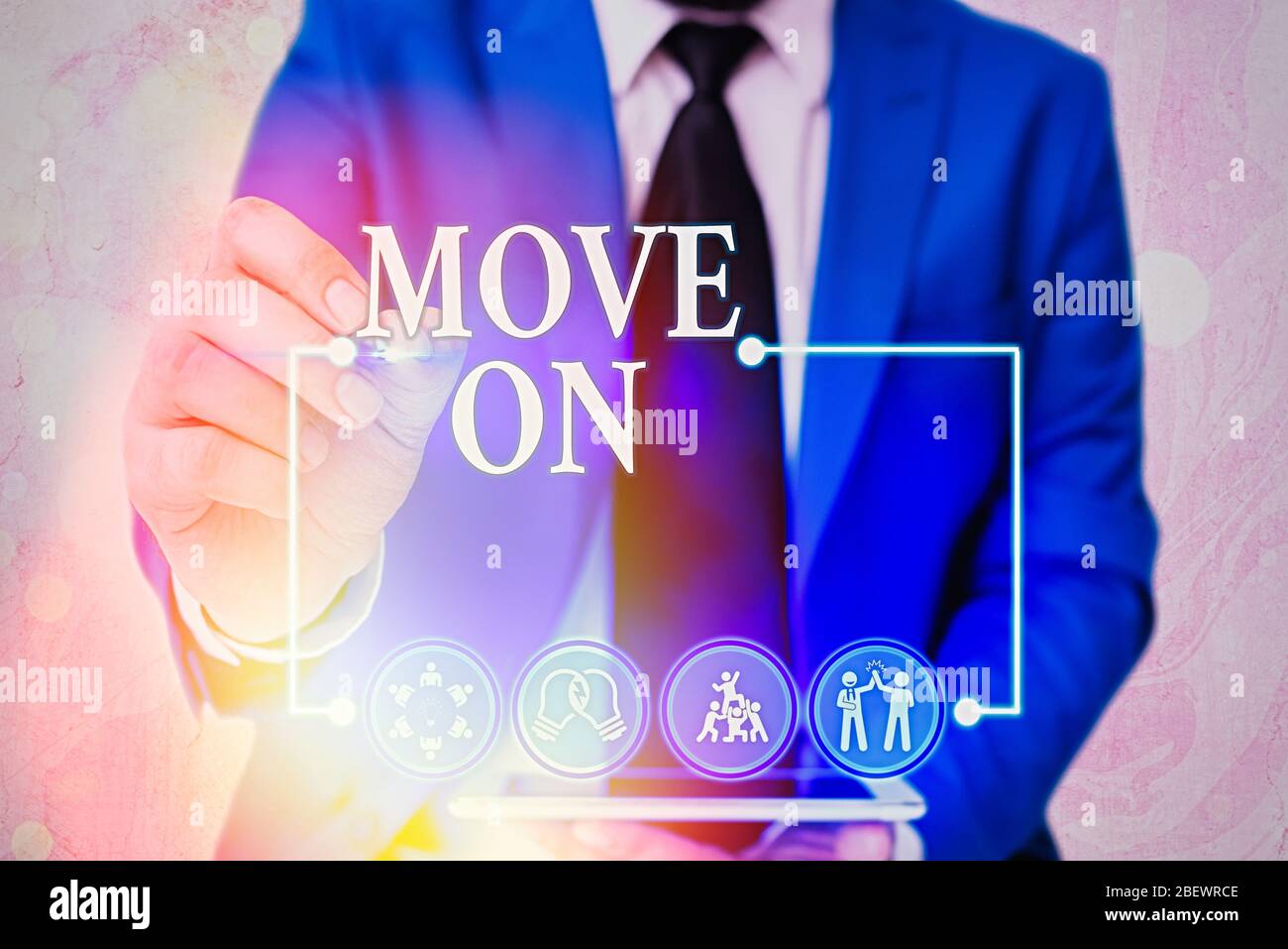 Handwriting text writing Move On. Conceptual photo to leave the place ...