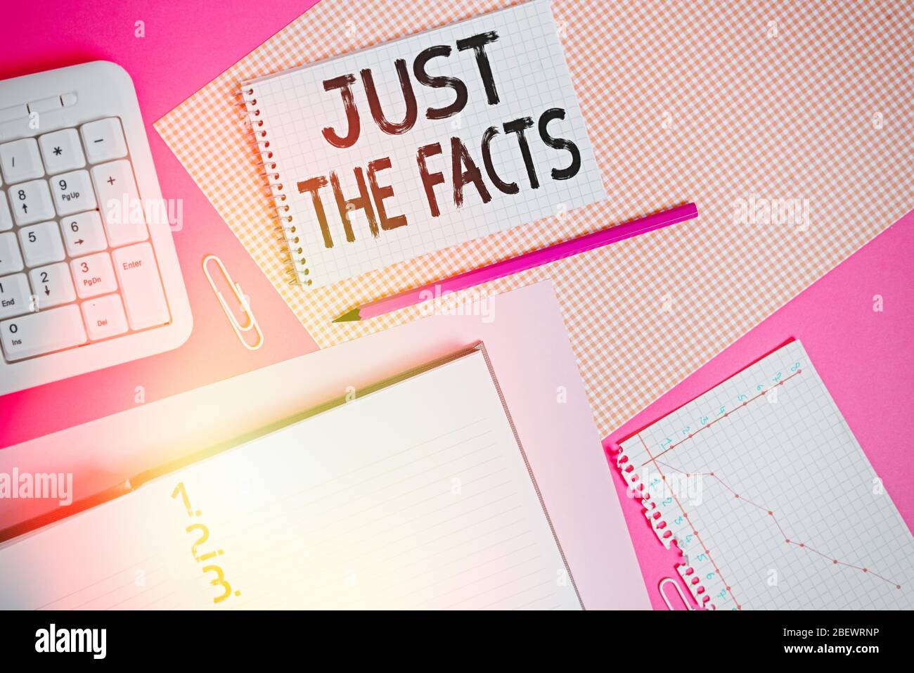 Word writing text Just The Facts. Business photo showcasing to have the ...